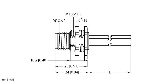 M12 Power Flange - Rear-mounted