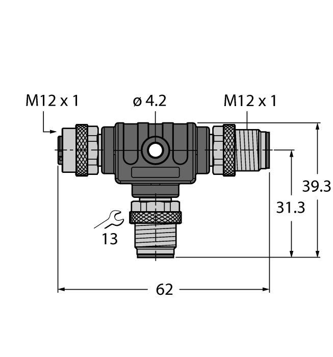 2-Way Splitter - PROFIBUS T-splitter, Fully Shielded, 12 Mbps