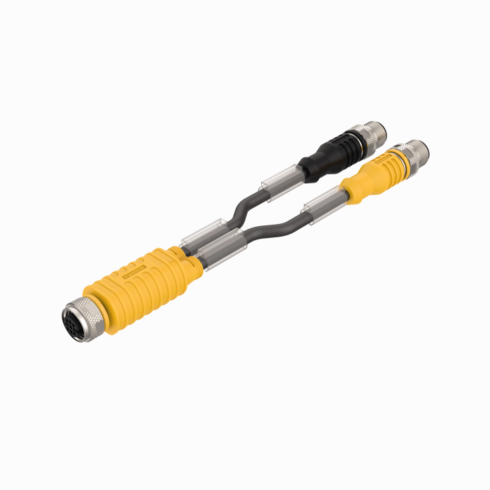 2-Way Splitter - Y-Splitter with Cable, Female Connector M12 × 1 - 2 × ...